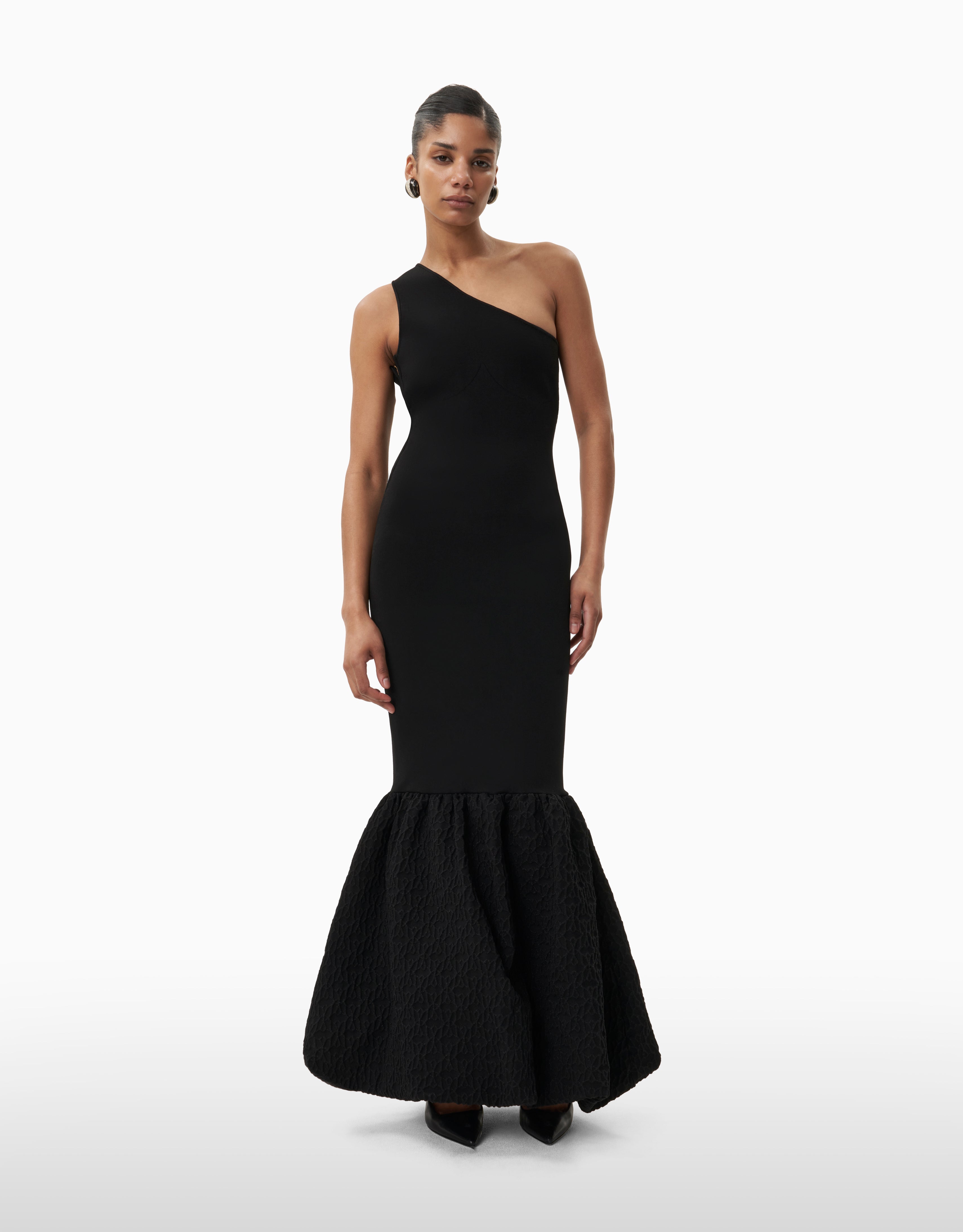 ROMY mermaid bubble gown in black